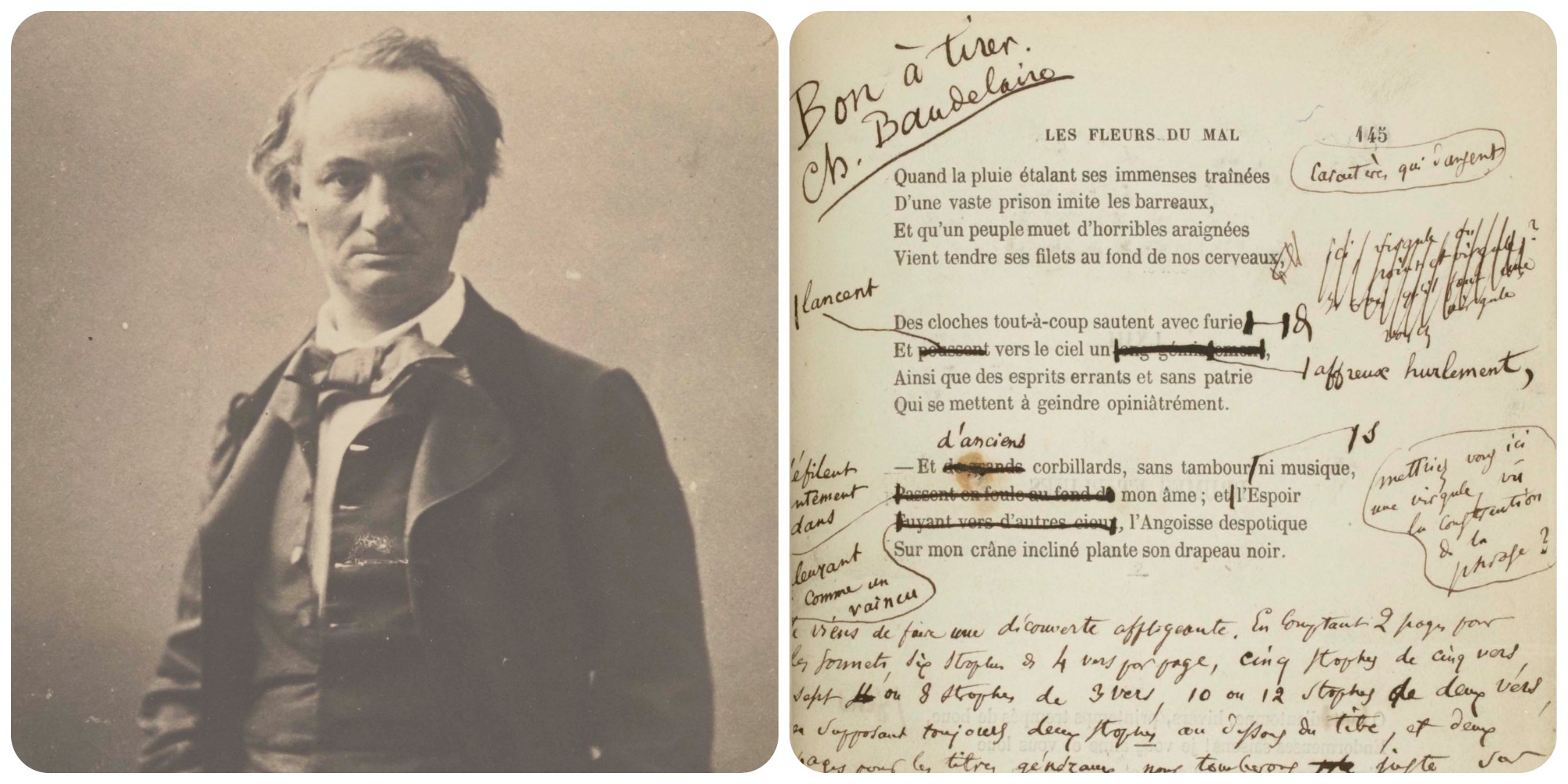Baudelaire, le grand spleen du poète exposé à la BnF à Paris