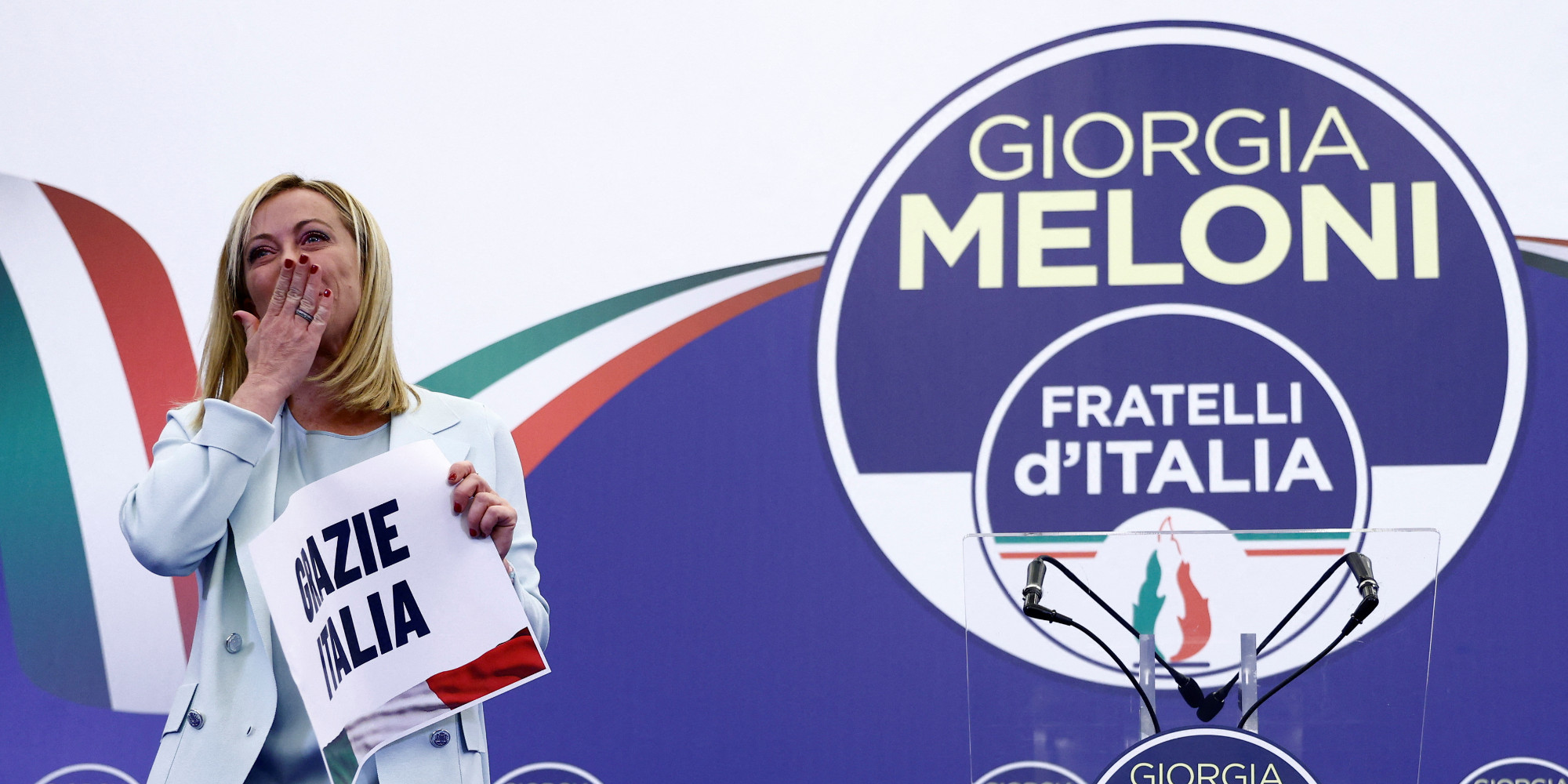 Après la victoire en Italie de Giorgia Meloni... qu'est-ce que le post ...
