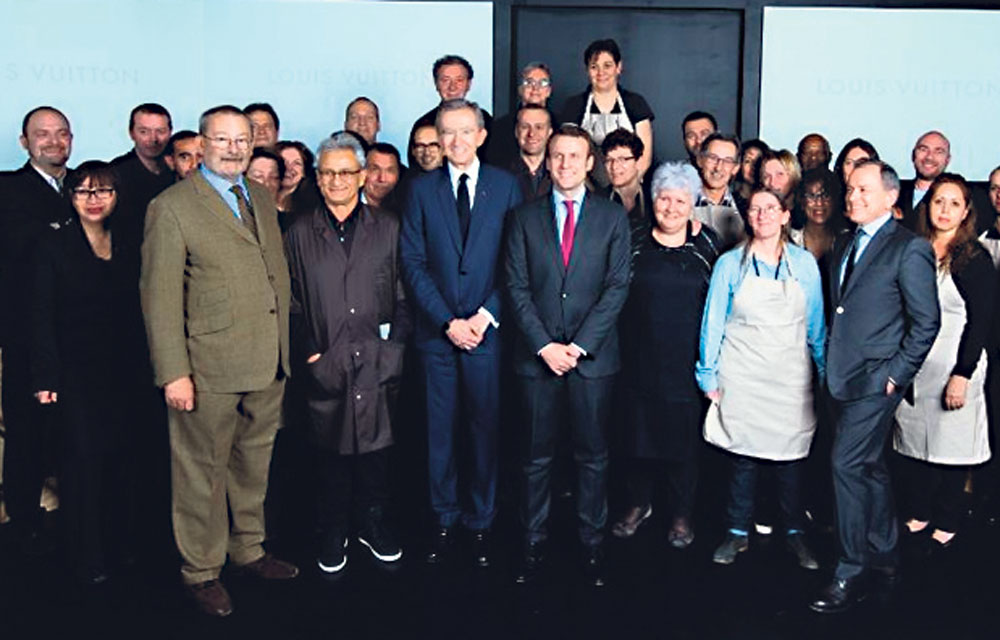 Macron s'affiche avec Bernard Arnault et Patrick-Louis Vuitton